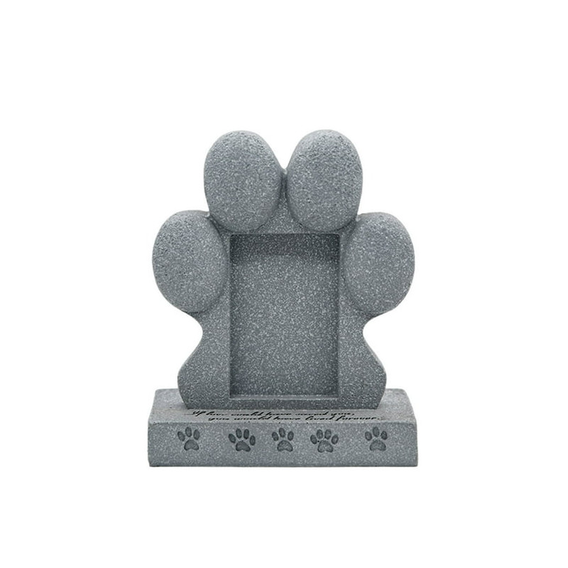 Paw Dog Headstone with Photo – Weatherproof Garden Memorial